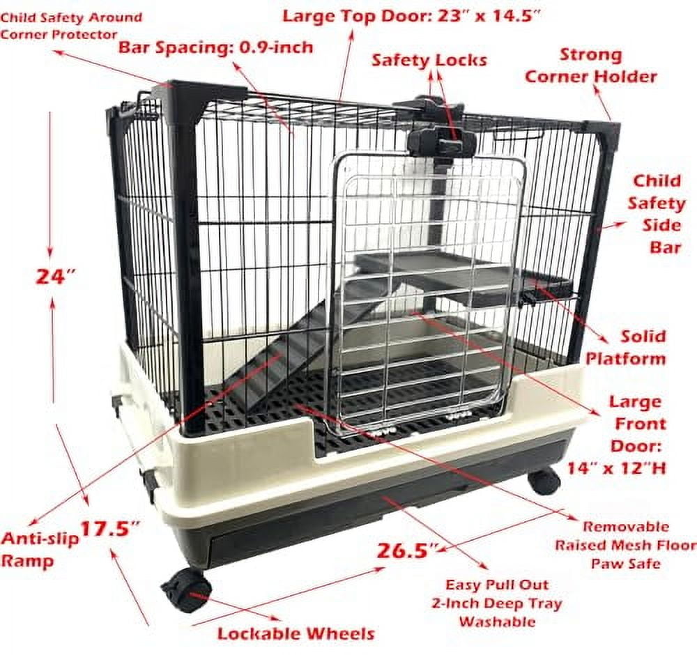 Large Multi-Level Indoor/Outdoor Small Animal Pet Cage for Guinea Pig ...