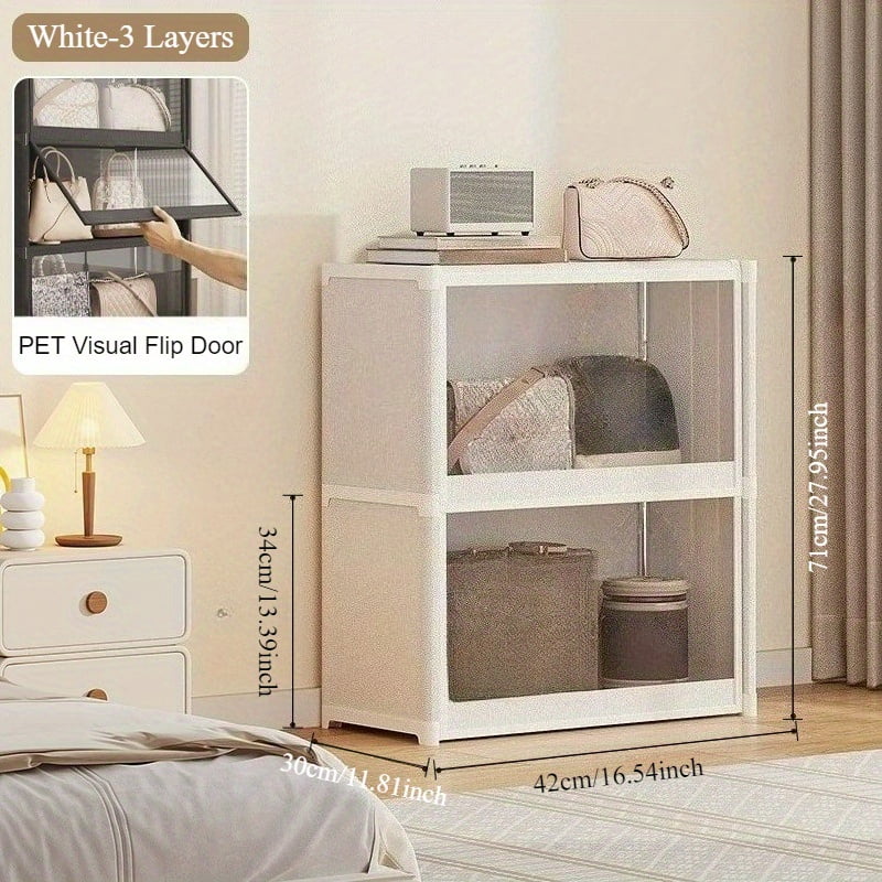 Large Multi-Tier Plastic Storage Organizer with Clear Shelves - Non ...