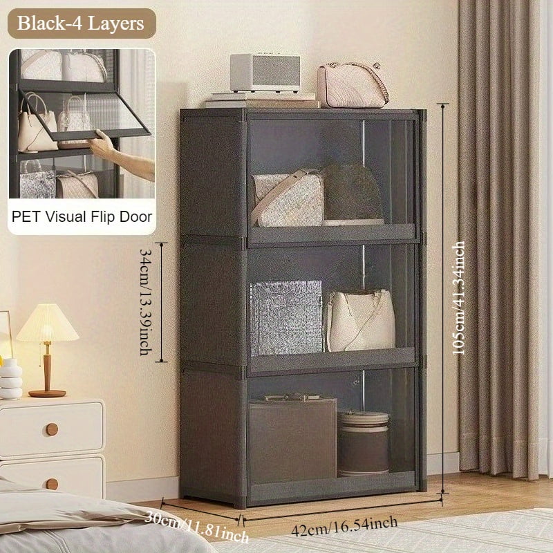Large Multi-Tier Plastic Storage Organizer with Clear Shelves - Non ...