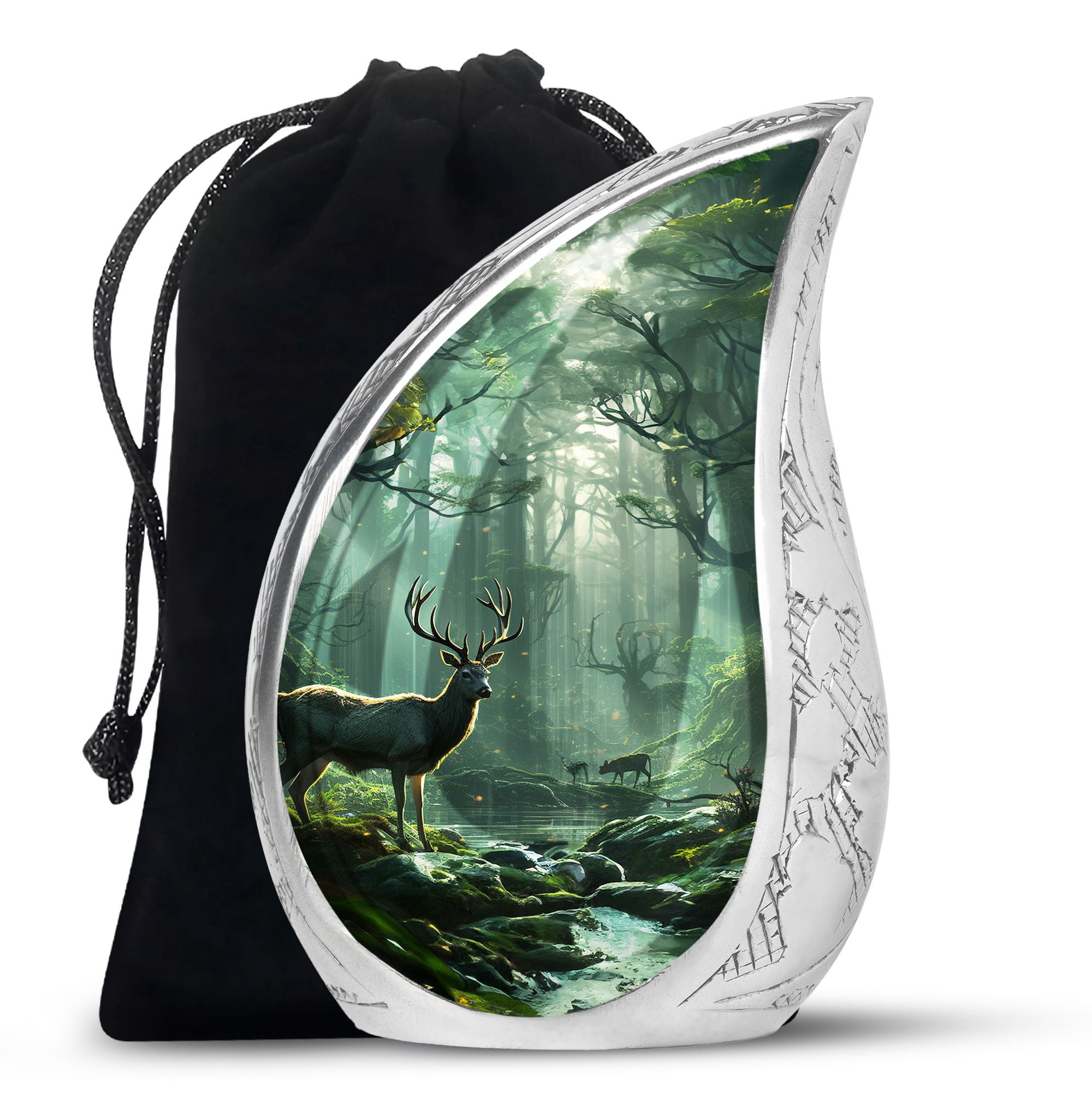 Large Mysterious Forest Deer Urn, Cremation Urns, Funeral Urns for ...