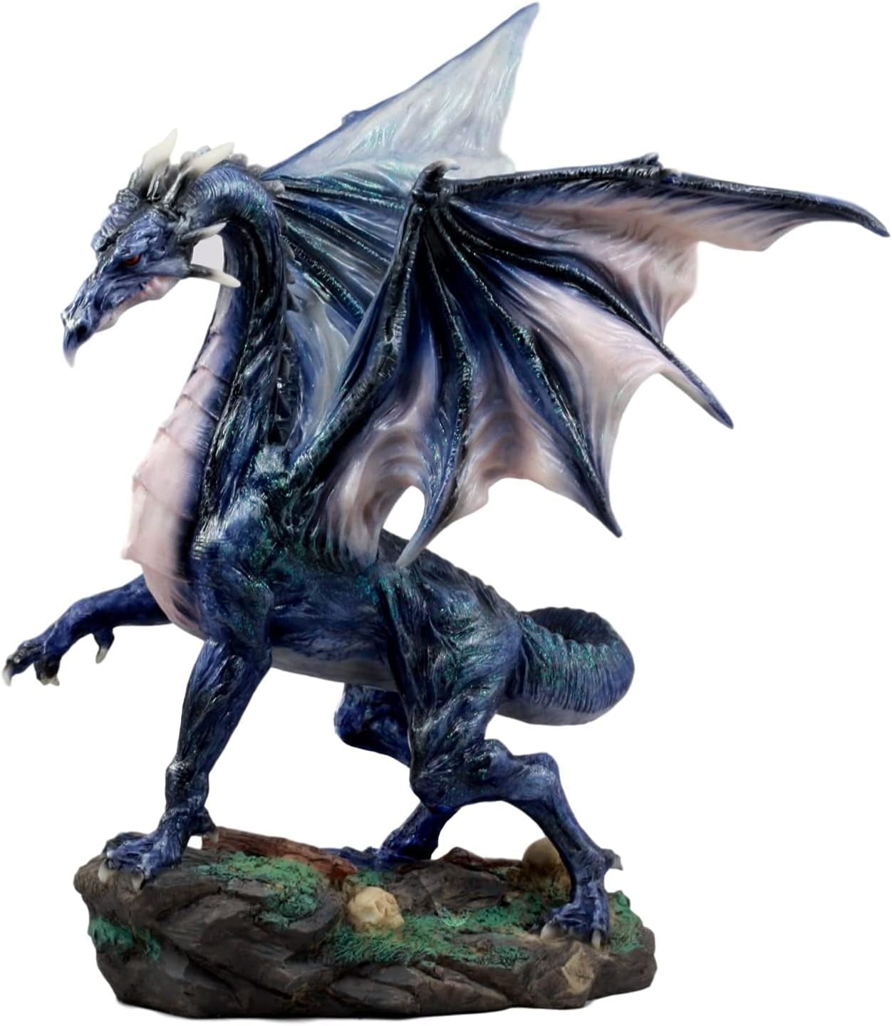 Large Mythical Fantasy Midnight Dragon Sentry with Open Statue Home ...