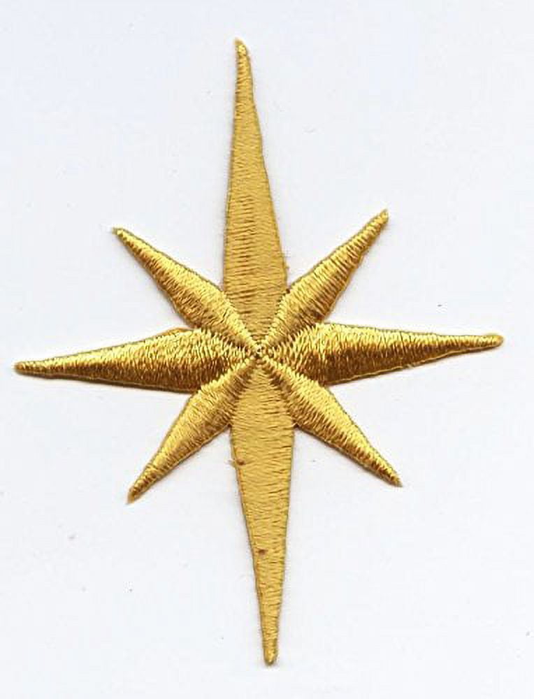 Large - Nativity Star - Yellow - Iron on Applique/Embroidered Patch ...