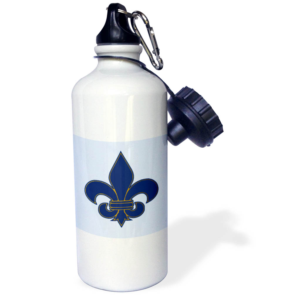 Large Navy Blue and Gold Fleur de lis Christian Saints Symbol 21 oz ...