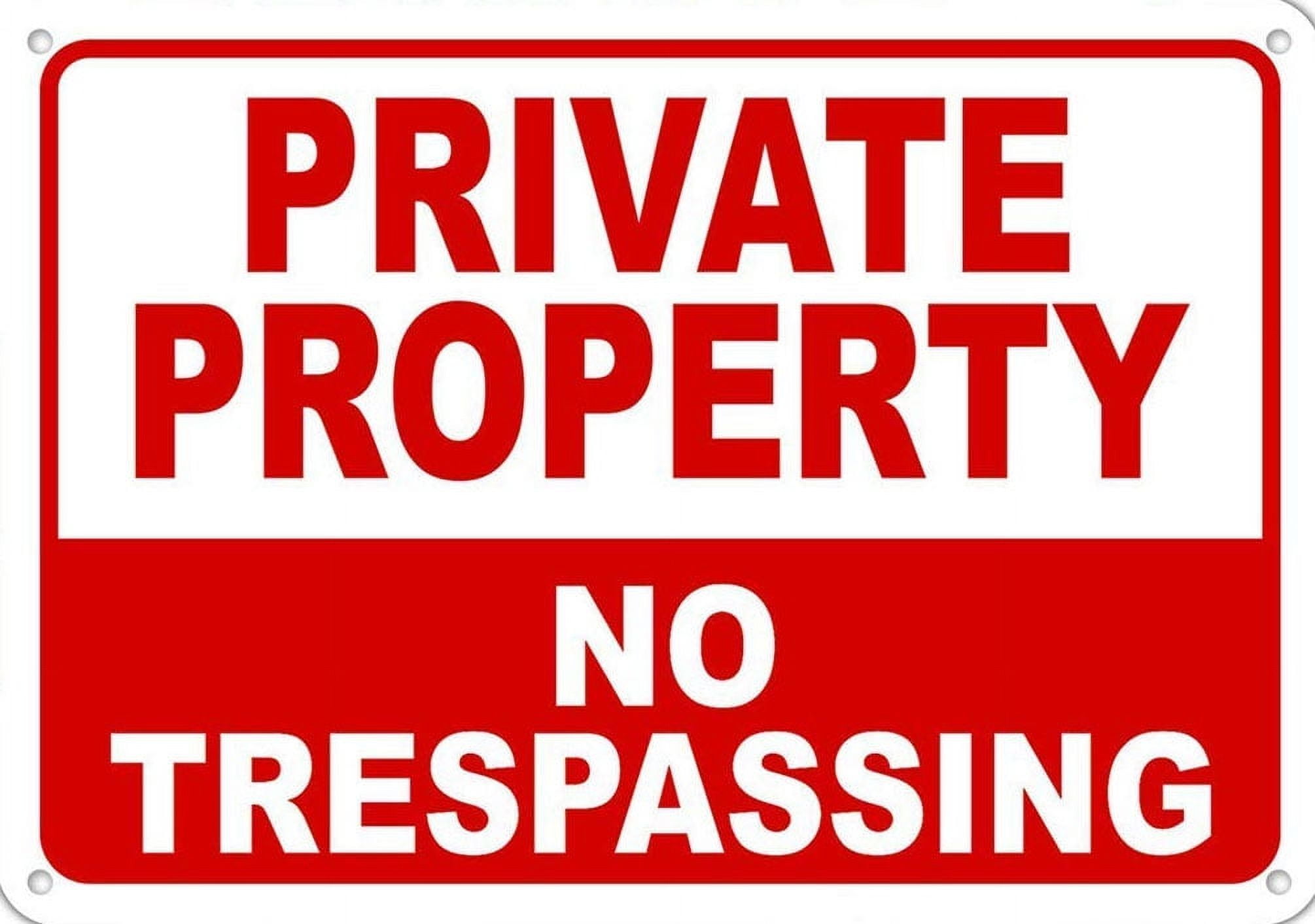 Large No Trespassing Signs Private Property Metal Aluminum Wall Decor ...