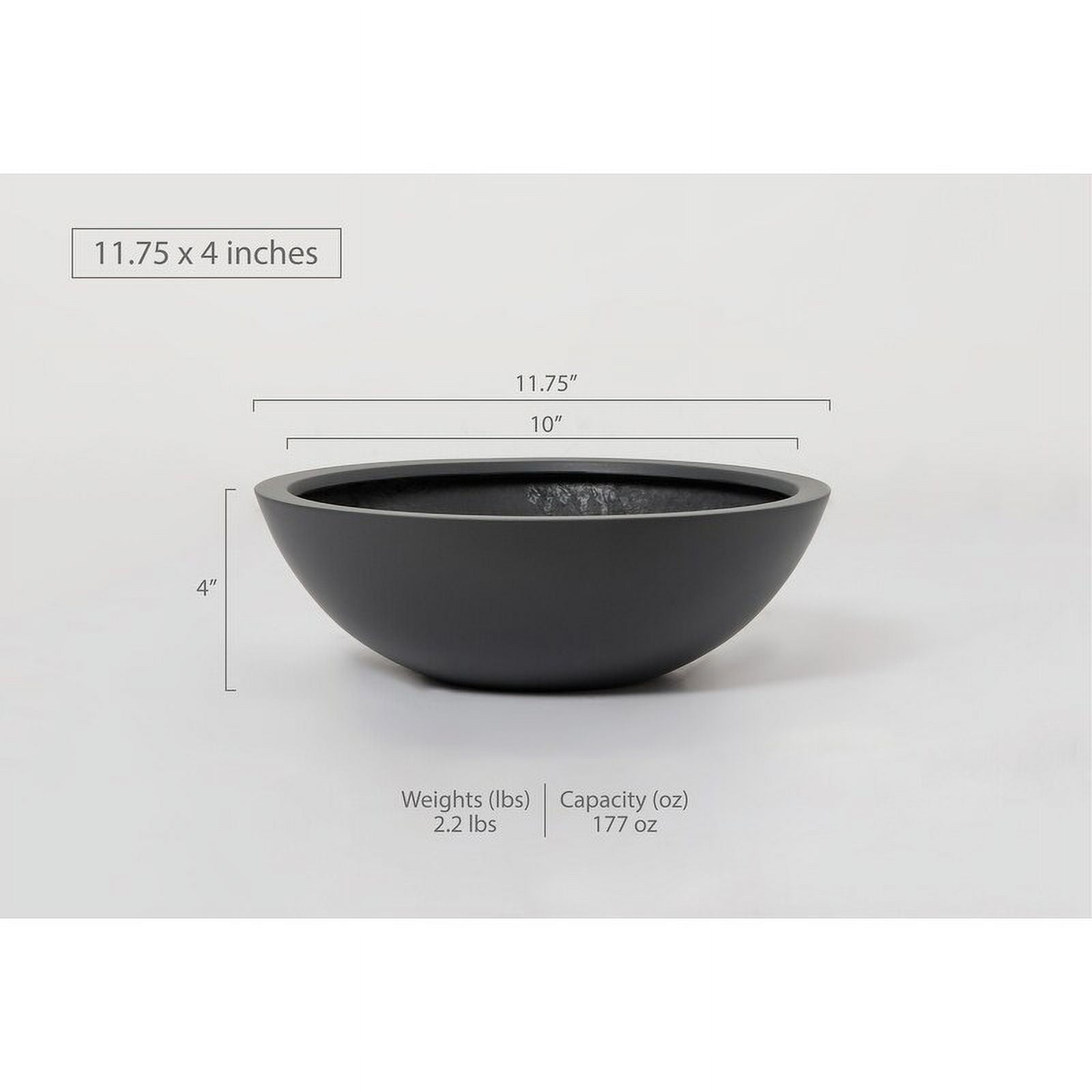 Large Nordic Minimalist Fiberstone Lightweight Round Low Bowl Planter ...