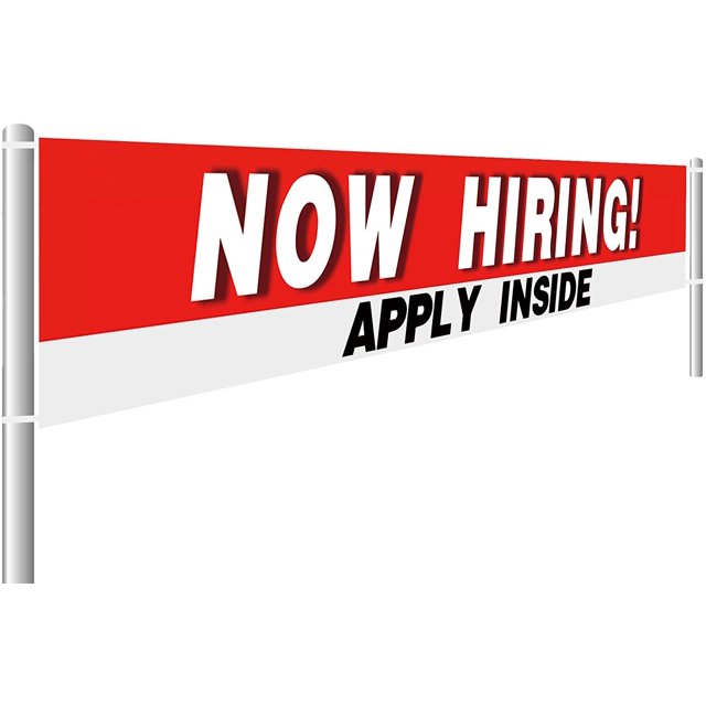 Large Now Hiring Apply Inside Banner for Business or Hiring Event,New ...