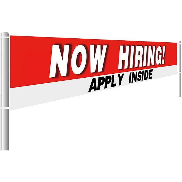 Large Now Hiring Apply Inside Banner for Business or Hiring Event,New ...
