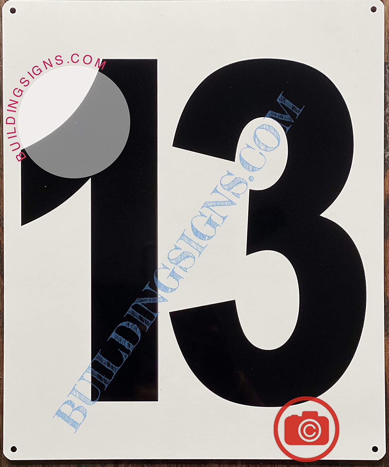 Large Number 13 Sign -Metal Sign - Parking LOT Number Sign (White ...