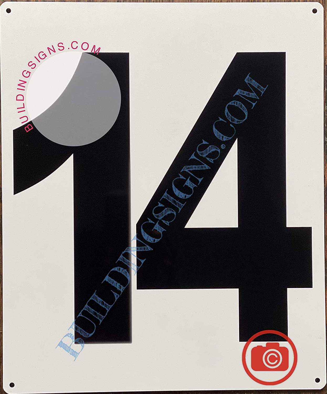 Large Number 14 Sign -Metal Sign - Parking LOT Number Sign (White ...