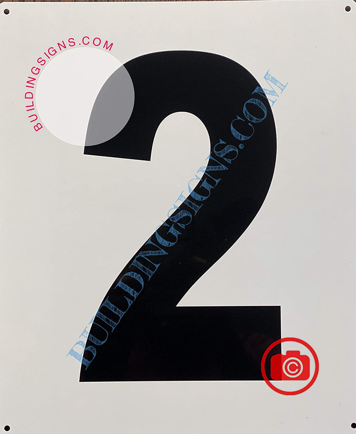 Large Number 2 Sign -Metal Sign - Parking LOT Number Sign (White ...