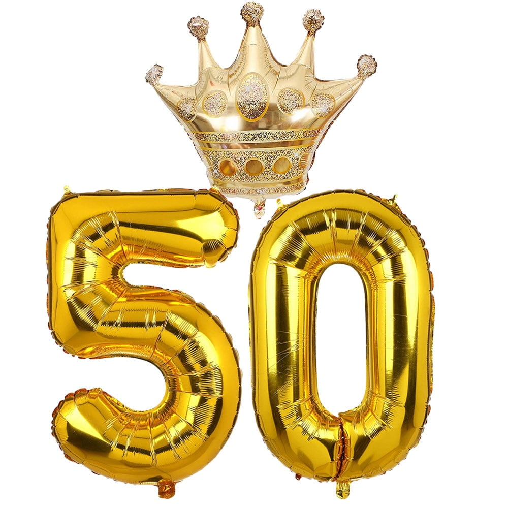 Large Number Balloon 10,50 Years Old Kid Adult Birthday Party Gold ...
