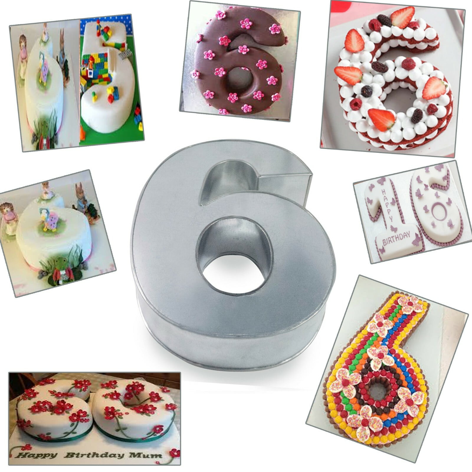 Large Number Six Birthday Wedding Anniversary Cake Tins / Pans / Mould ...