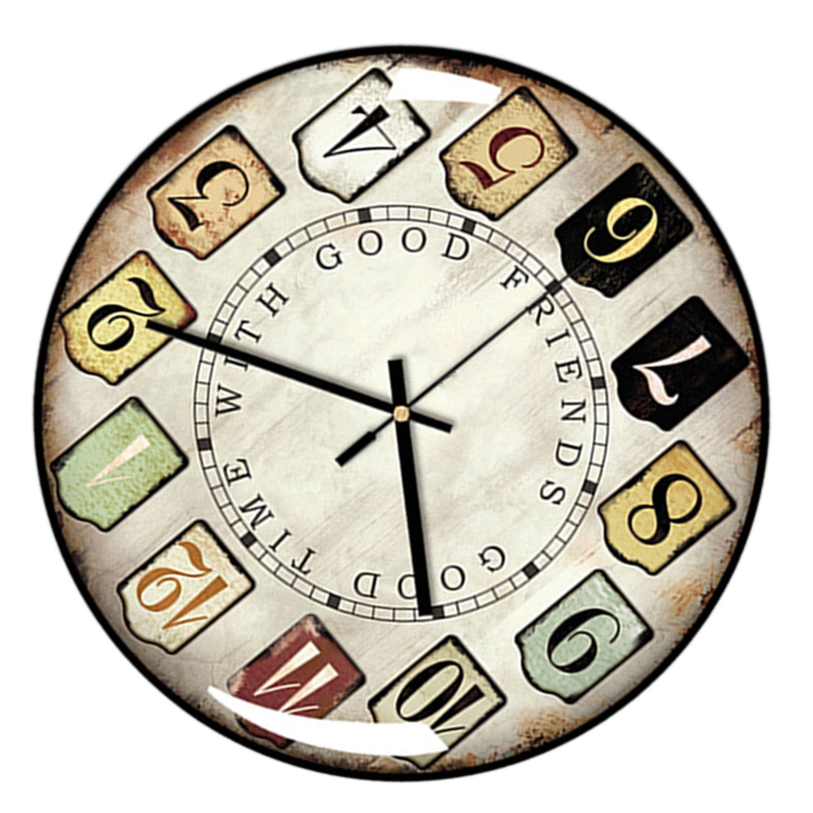 Large Number Wall Clock 12Inch Vintage Decorative Hangings Clock ...