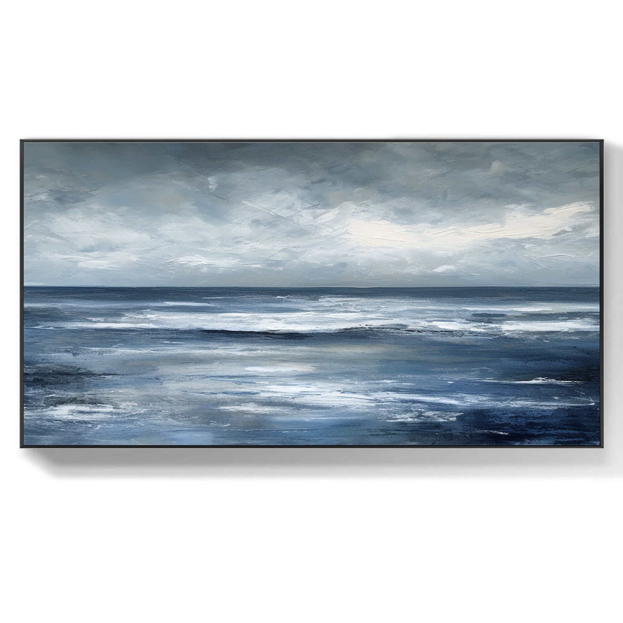 Large Ocean Waves Painting Seascape Wall Art Blue Ocean Canvas Wall Art ...