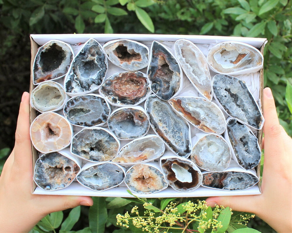 Large Oco Agate Geodes, Natural Crystal Druzy Halves, Bulk Wholesale ...