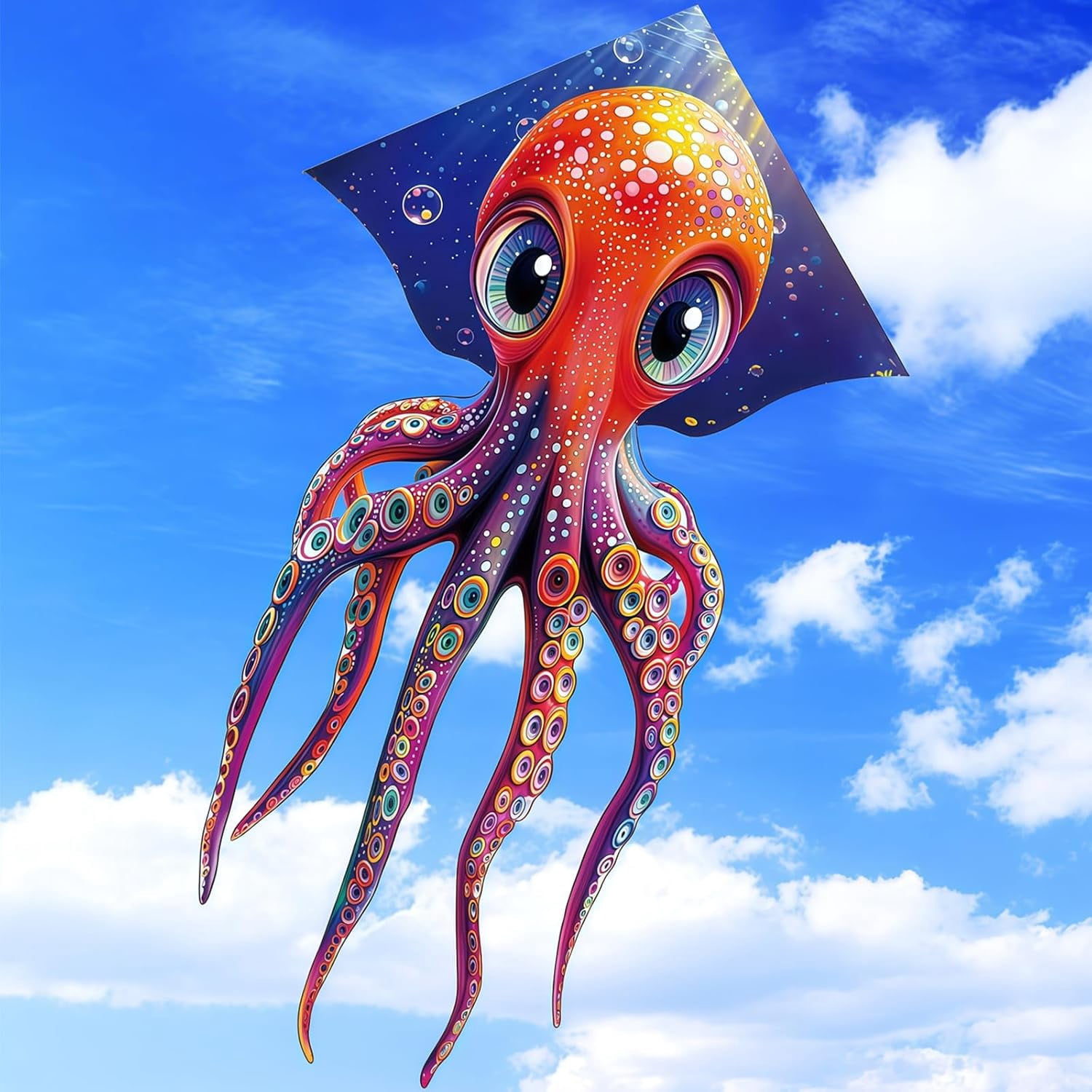 Large Octopus Kite for Kids Adults Beginner, 100 x 57 Inch Single Line ...