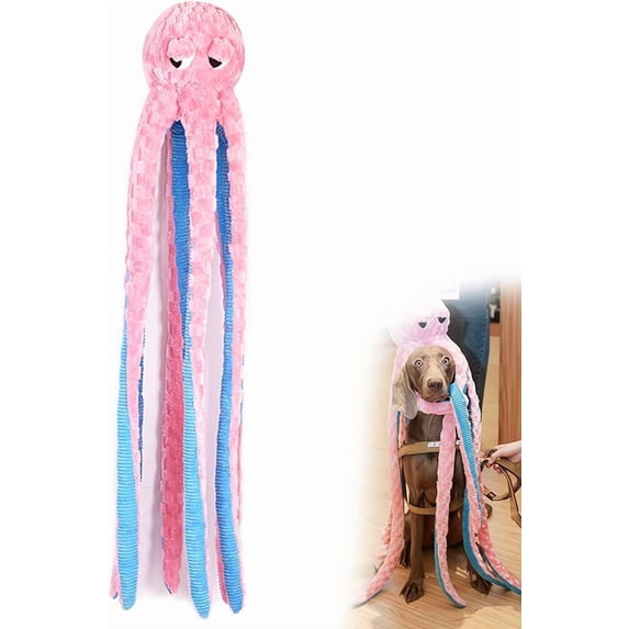 Large Octopus Squeaky Dog Toy, 40 Inch Plush Chew Toy for Aggressive ...