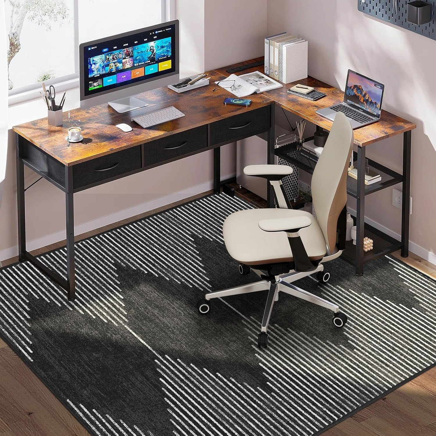 Large Office Chair Mat for Hardwood Floors, Durable 60"x75" Low-Pile ...