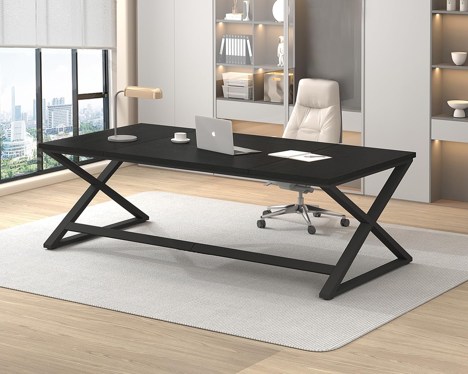 Large Office Computer Desk Industrial Long Work Study Writing Desk ...