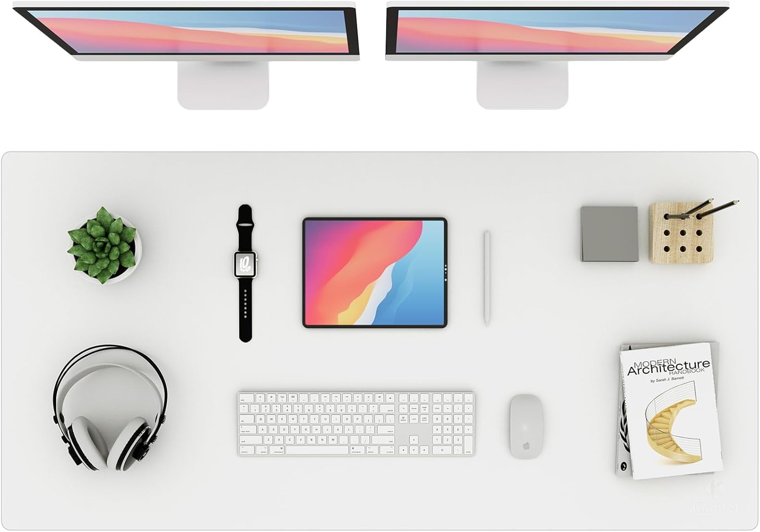 Large Office Leather Desk Mat, Mouse and Keyboard Pad, Computer and ...