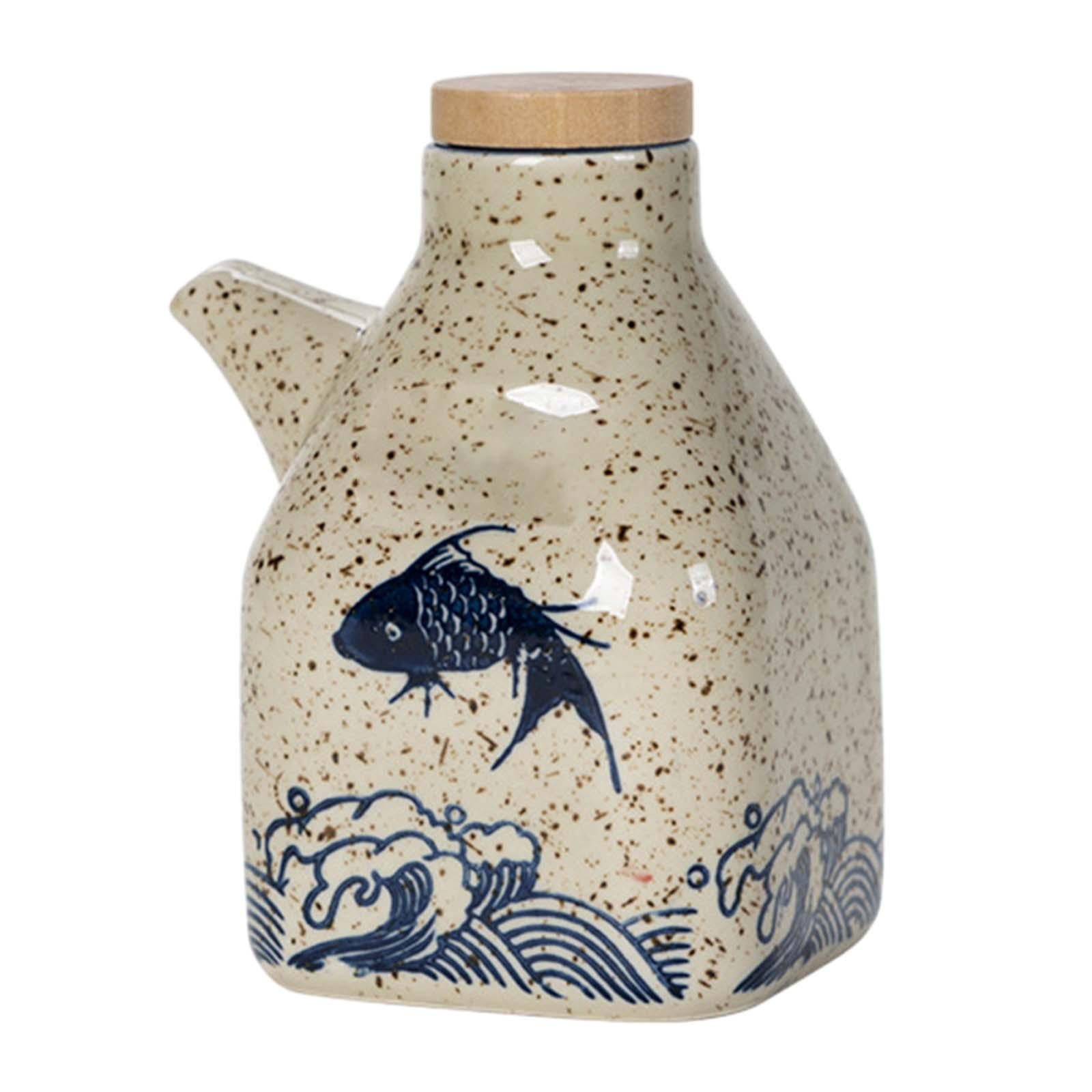 Large Oil Bottle Oil Dispensing Bottle Ceramic Pourer Big Oil Dispenser ...