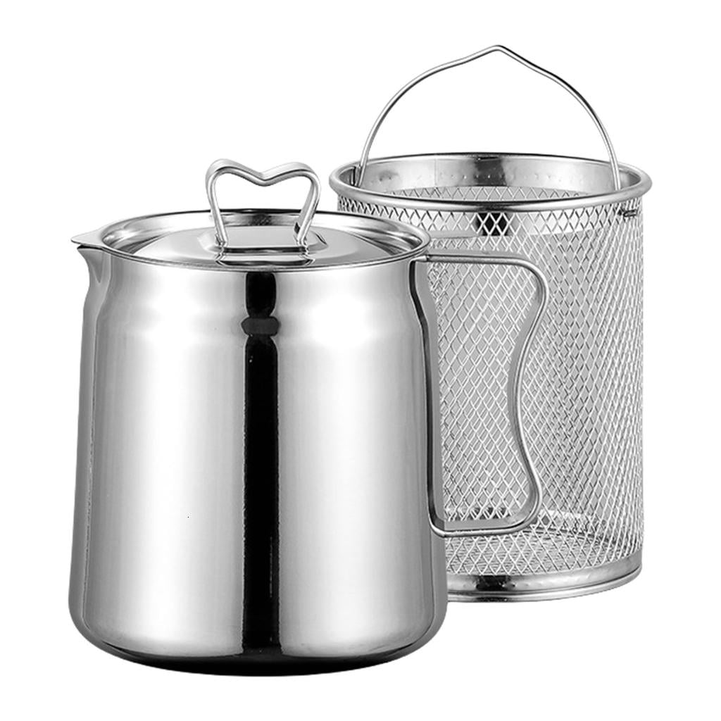Large Oil Filter Pot With Removable Lid And Strainer For Family Cooking ...