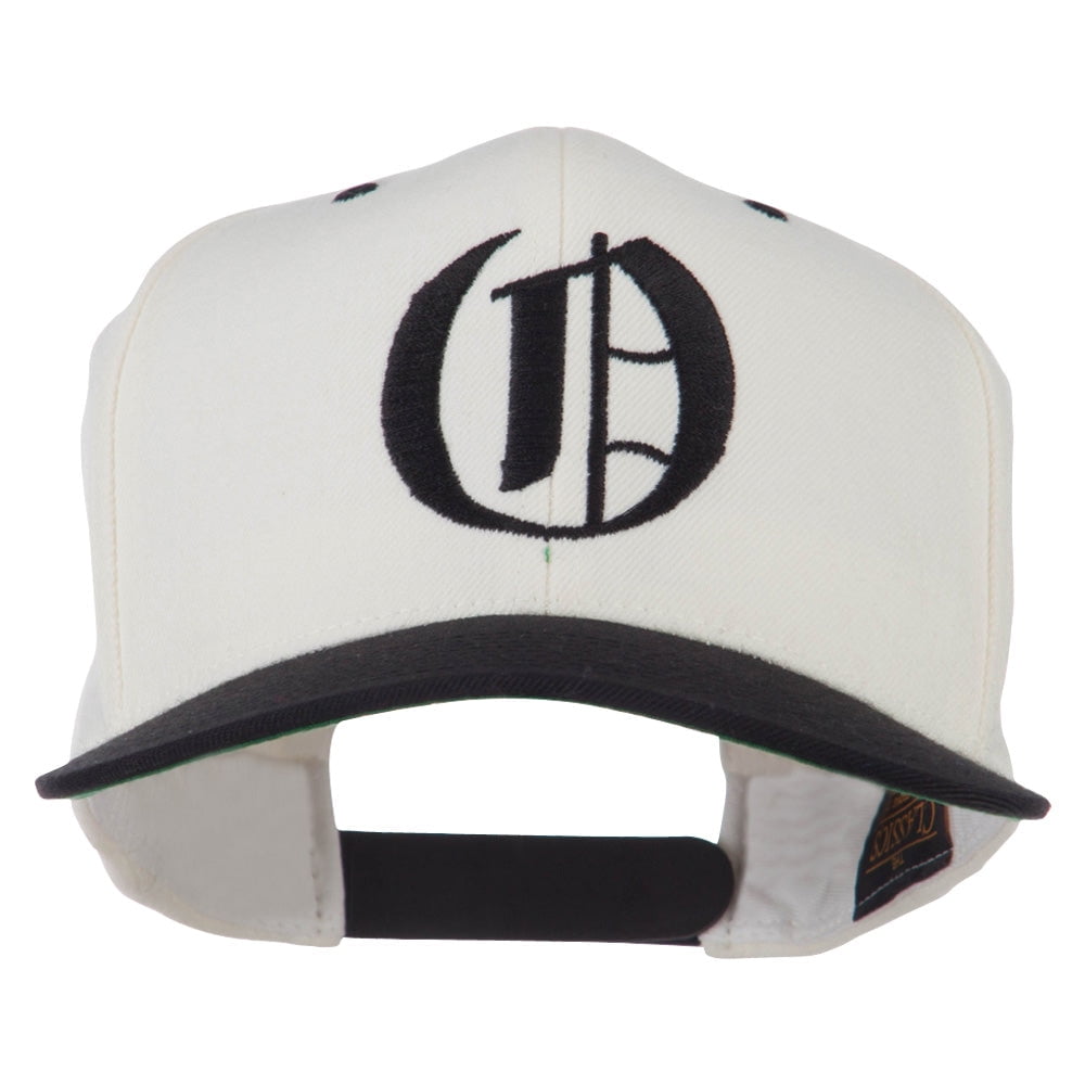 Large Old English O Embroidered Flat Bill Cap - Natural Black OSFM ...