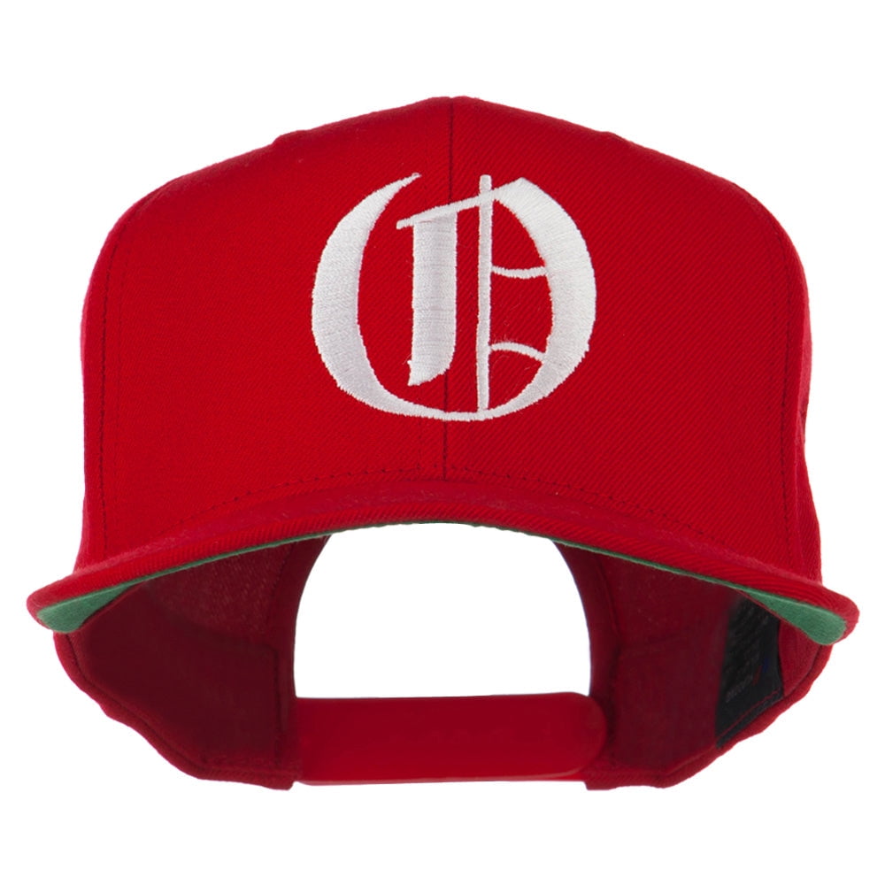 Large Old English O Embroidered Flat Bill Cap - Red OSFM - Walmart.com