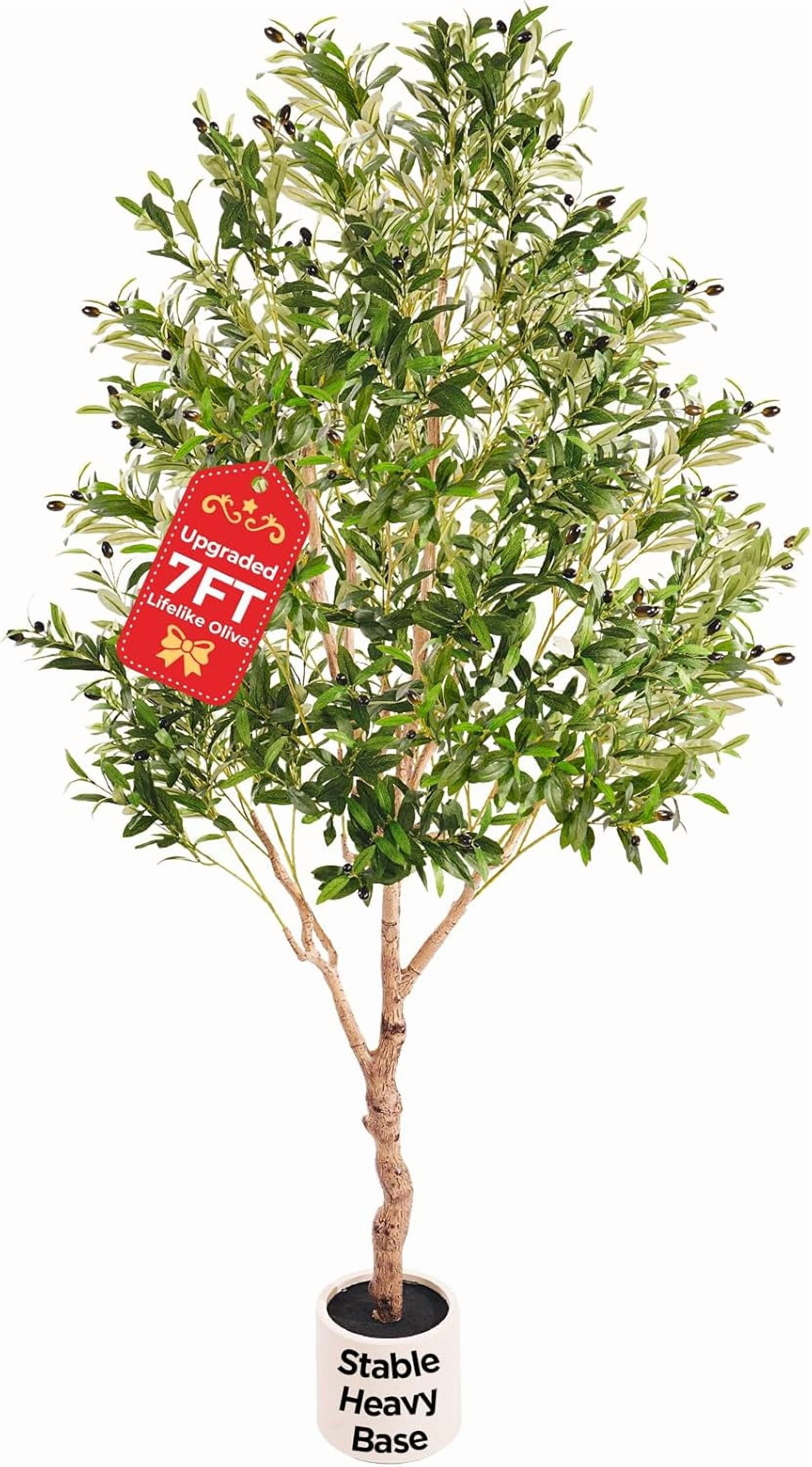 Large Olive Trees Artificial Indoor, Upgraded 7FT Faux Olive Tree with ...