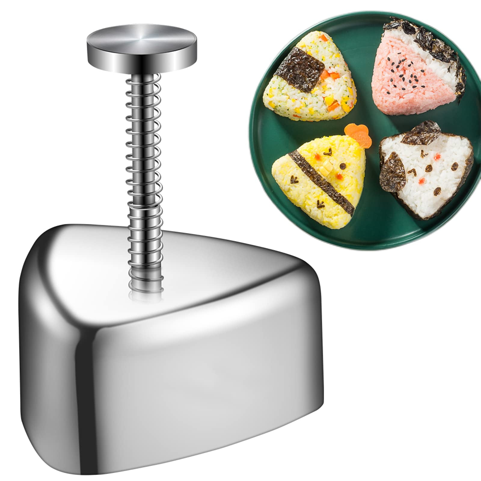 SkyAuks Sushi Making Kit, Classic Triangle Stainless Steel Rice Ball ...