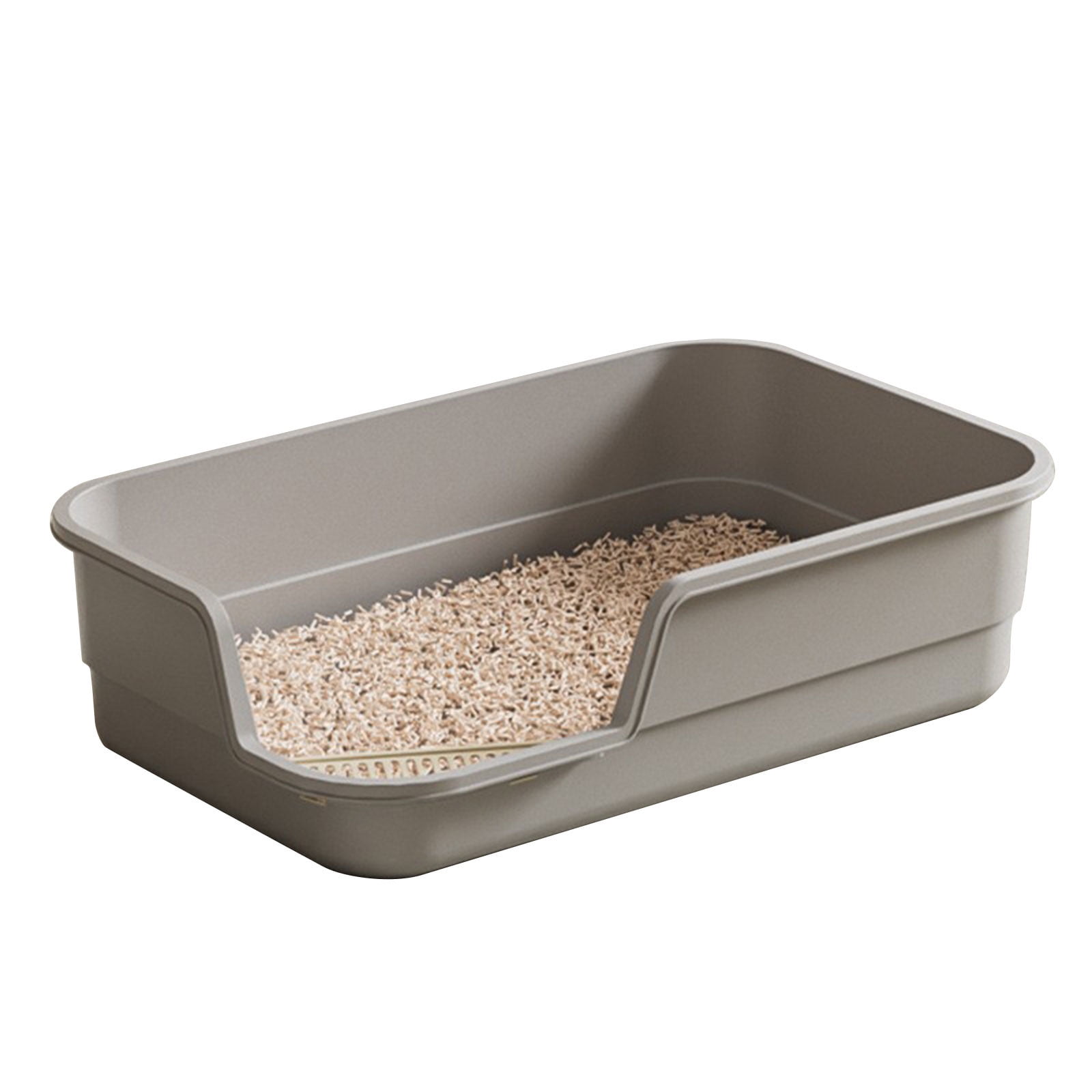 Large Open Top Cat Litter Box with High Sides, Scatter Shield & Scoop ...