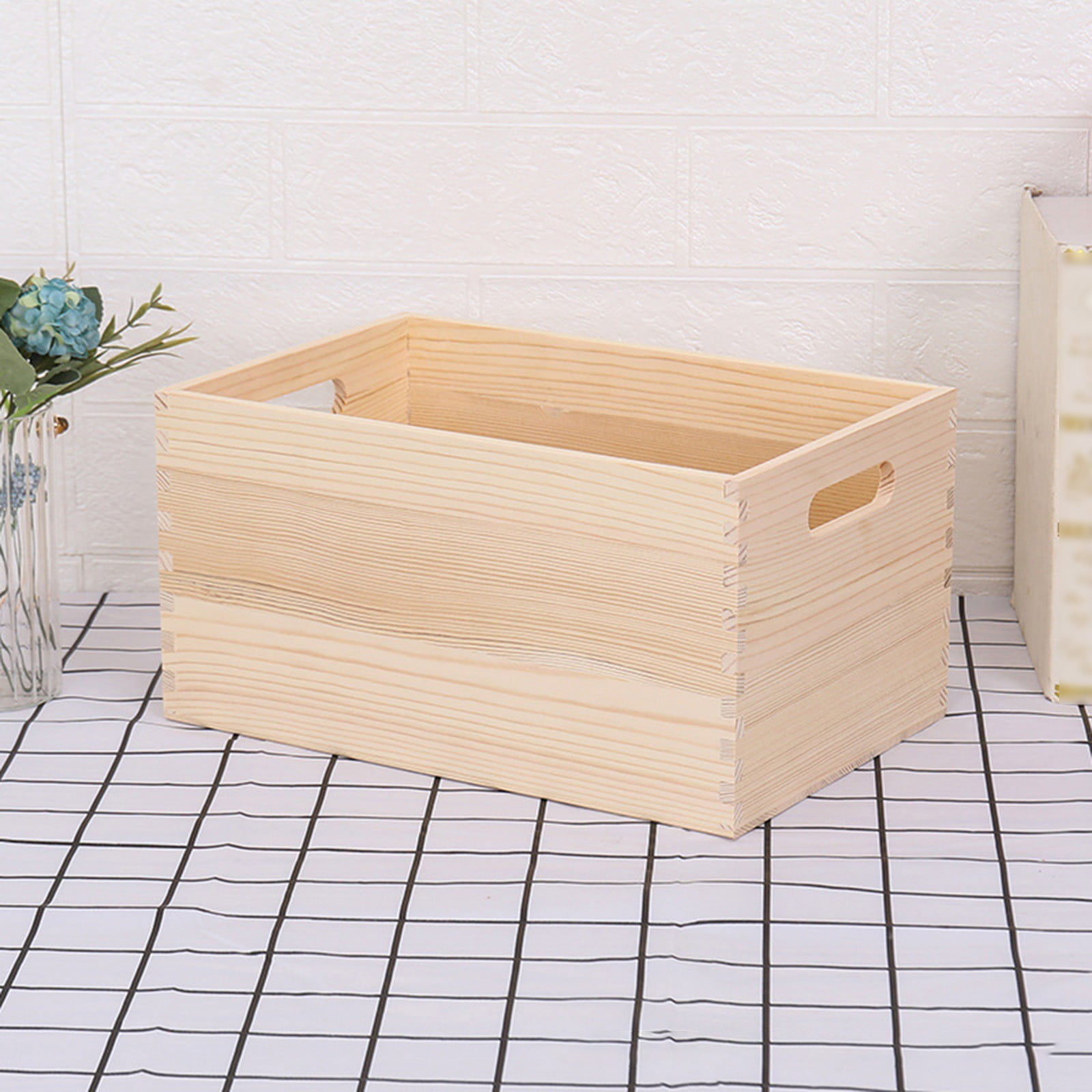 Large Open Top Desktop Organizer Innovative Solid Wood Storage Box ...