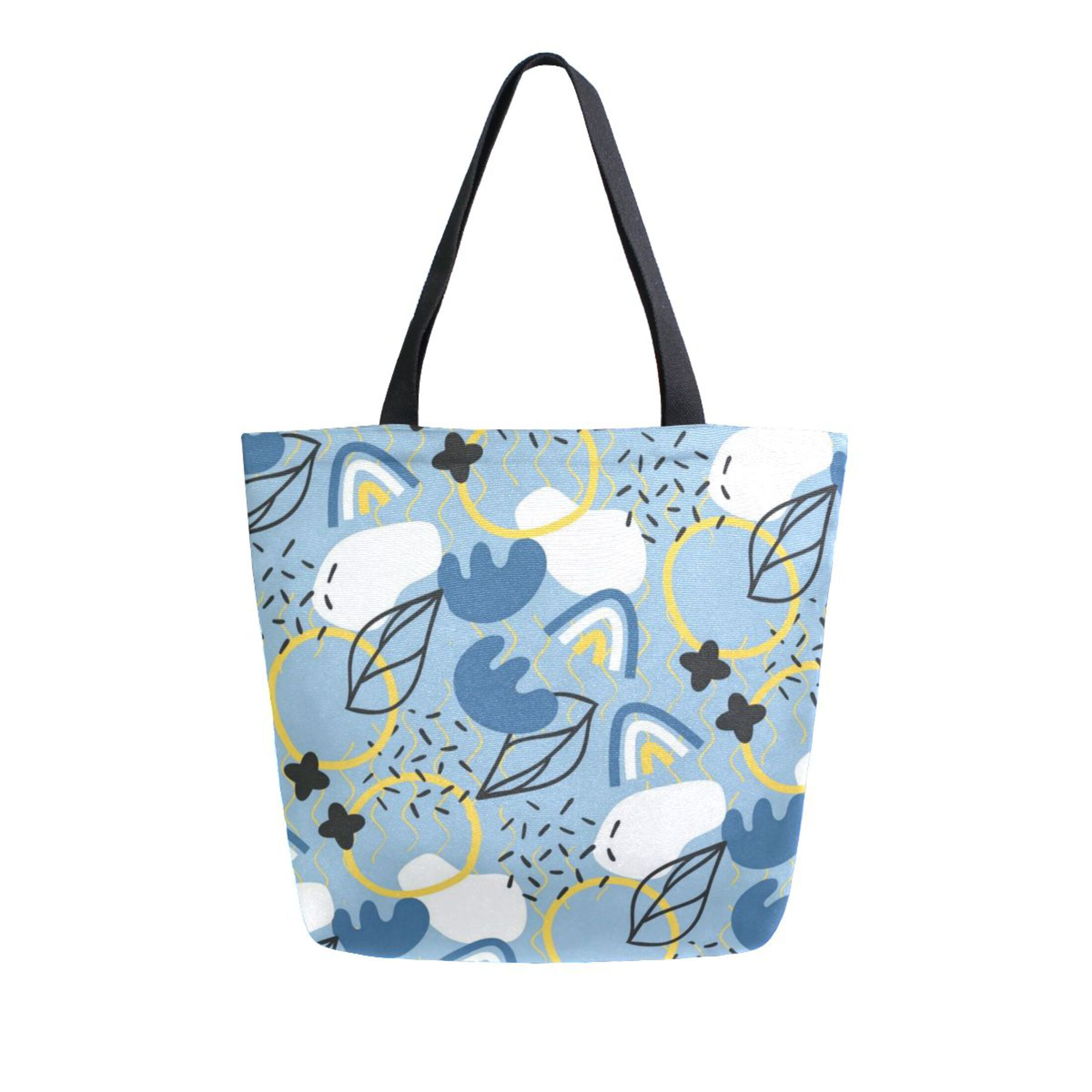 Large Opening Canvas Tote Bag Thickened Canvas Shopping Bag Commuter Handbag Multi-color ...