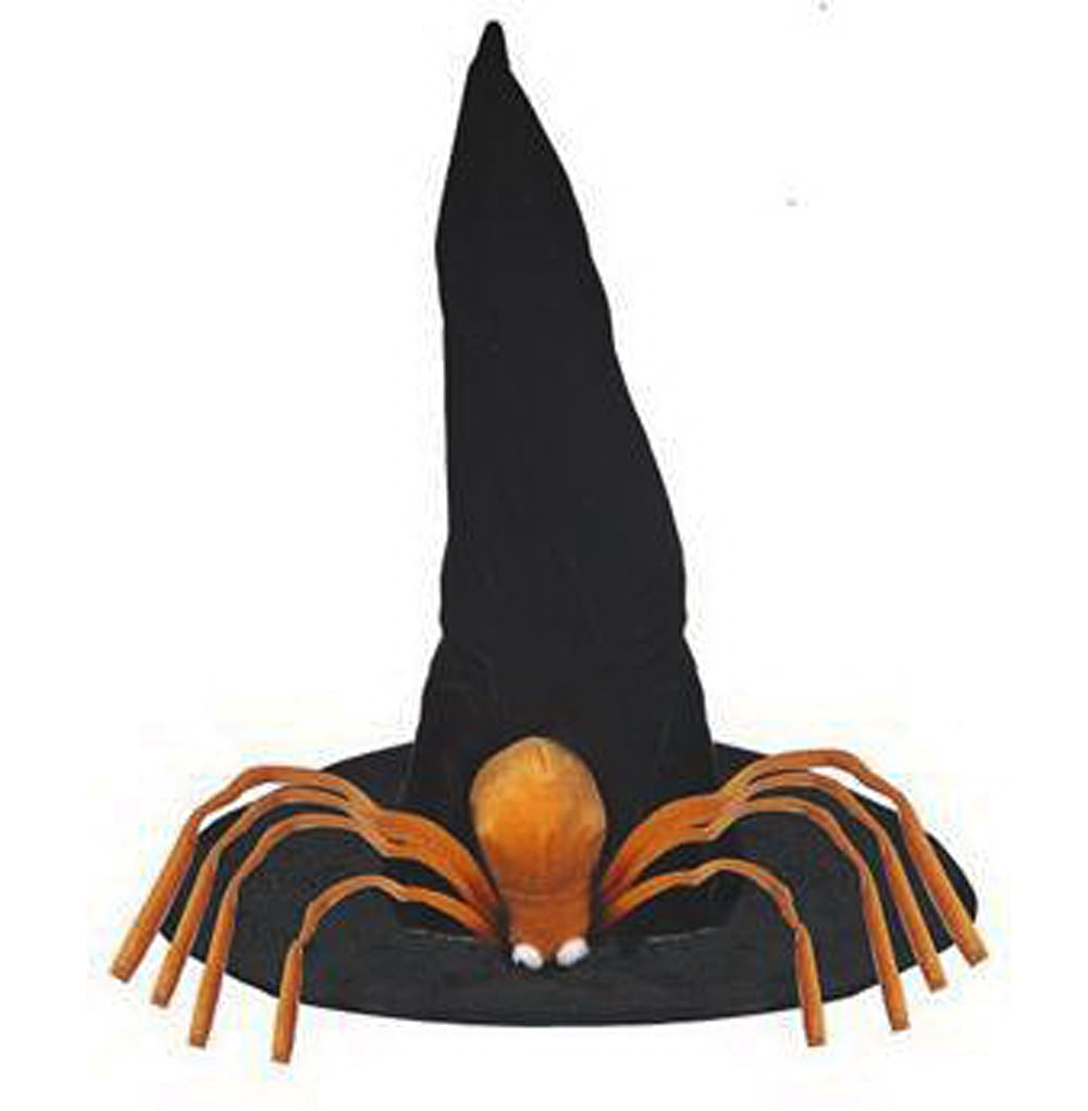 Large Orange Spider Witch's Hat by Ganz -Halloween Witch Hat - Walmart.com