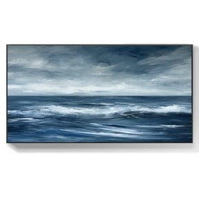 Abstract Ocean Waves Canvas Painting Original Blue Ocean Canvas Art ...