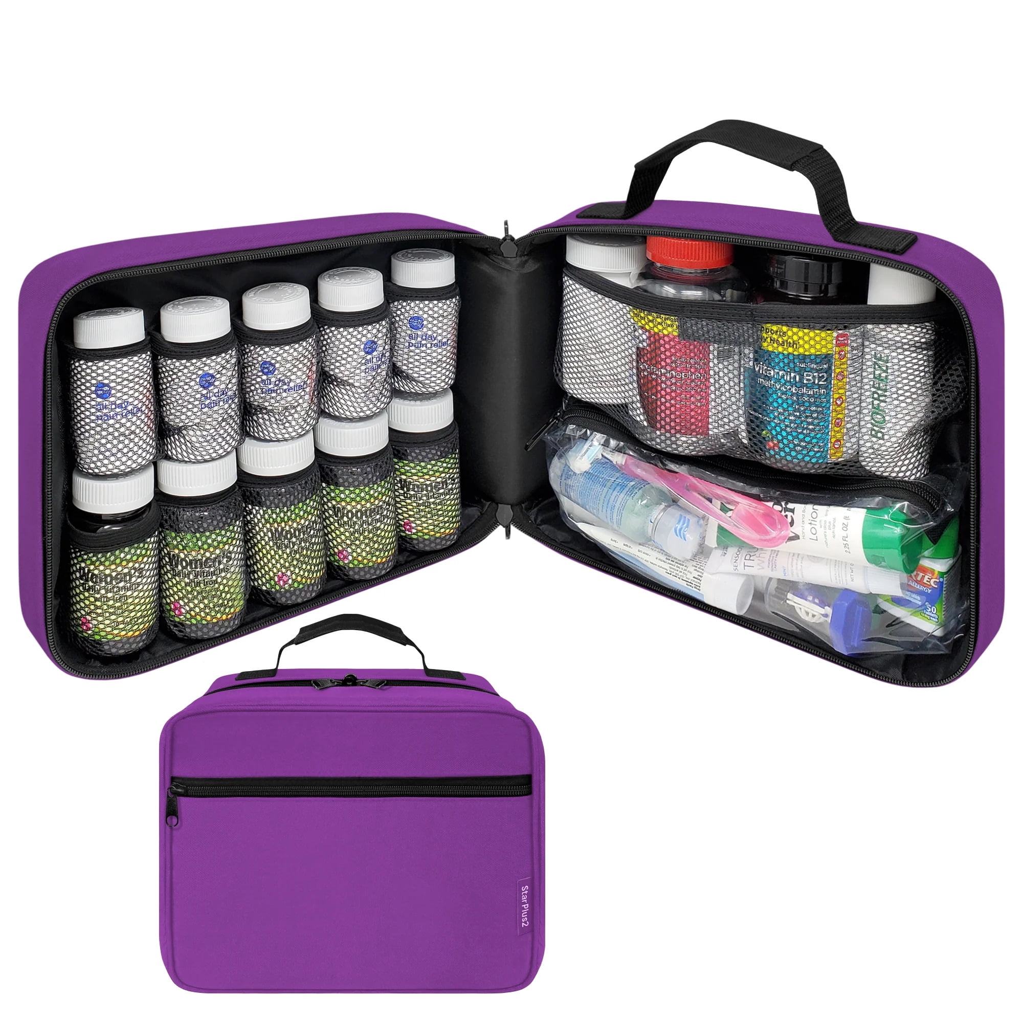 StarPlus2 Large Original Pill Bottle Organizer, Medicine Bag - Purple ...