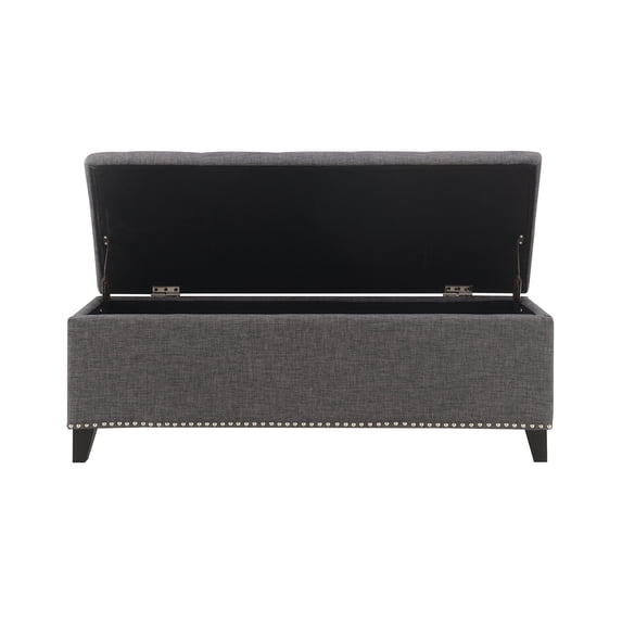 Large Ottomans, 47.5" Storage Ottoman, Storage Bench with Safety Close ...