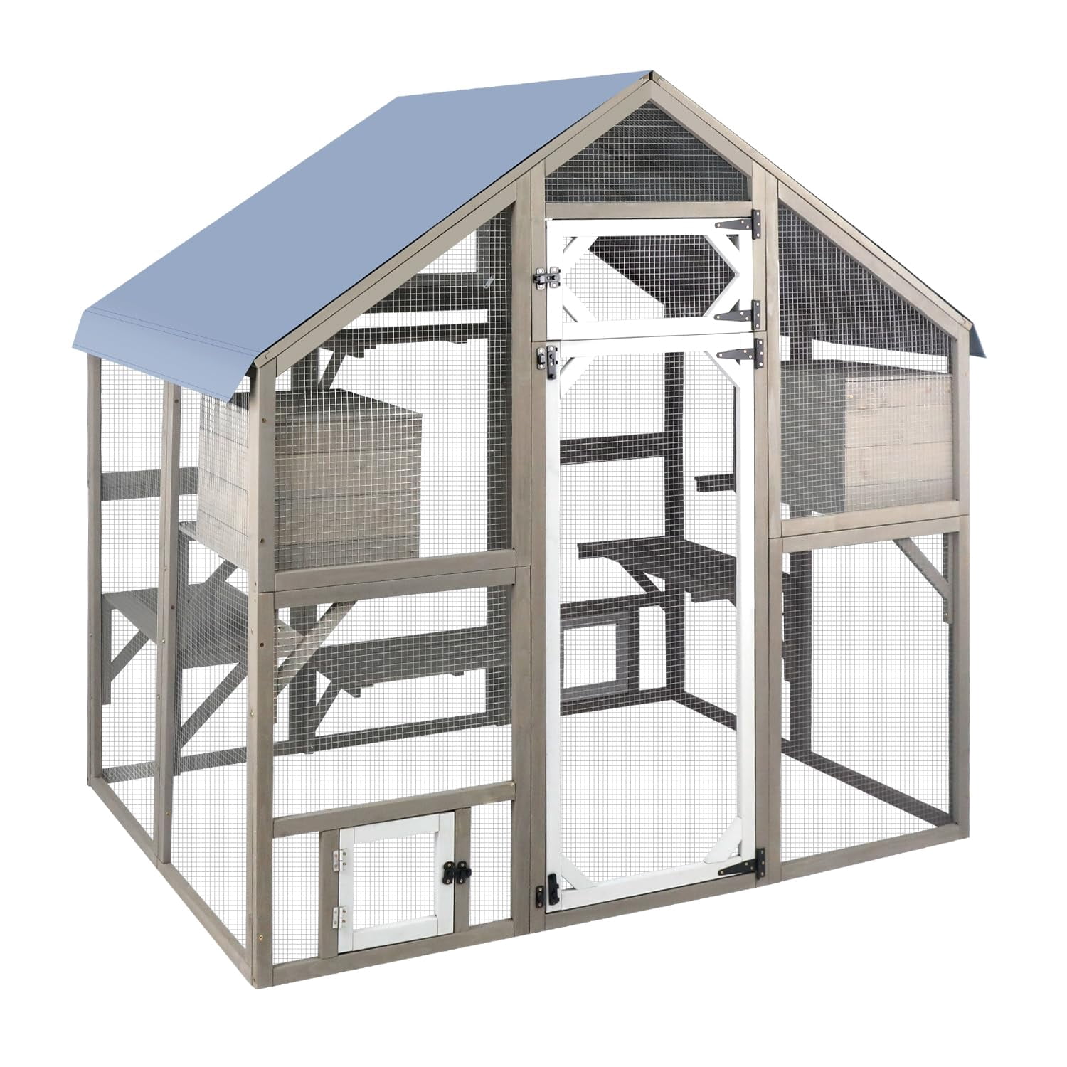 Large Outdoor Catio Enclosure for 2-3 Cats, Weatherproof Wooden Walk-In ...