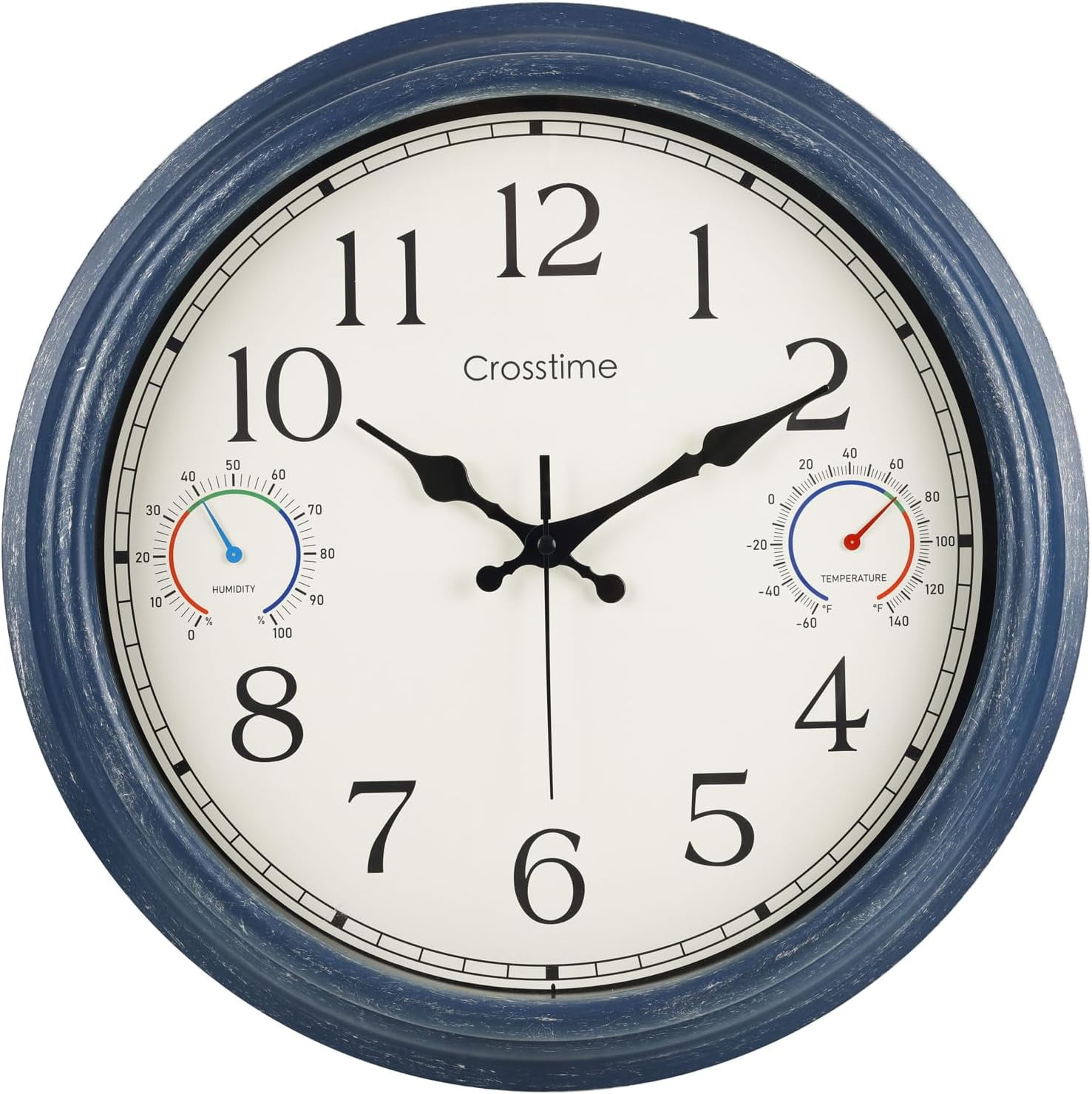 Large Outdoor Clock with Thermometer and Hygrometer Combo, Rustic ...