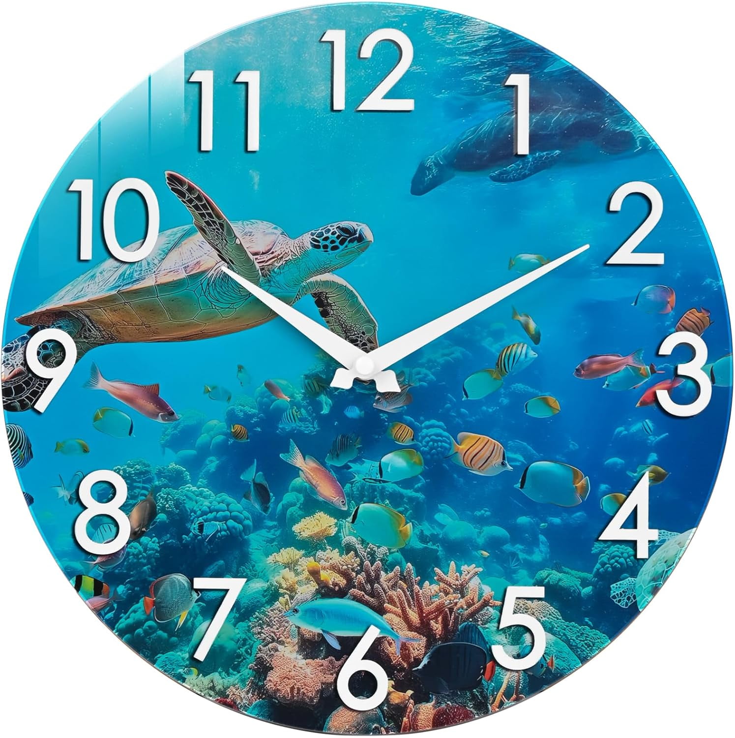 Large Outdoor Clock Waterproof - Coastal Beach Nautical Ocean Wall ...