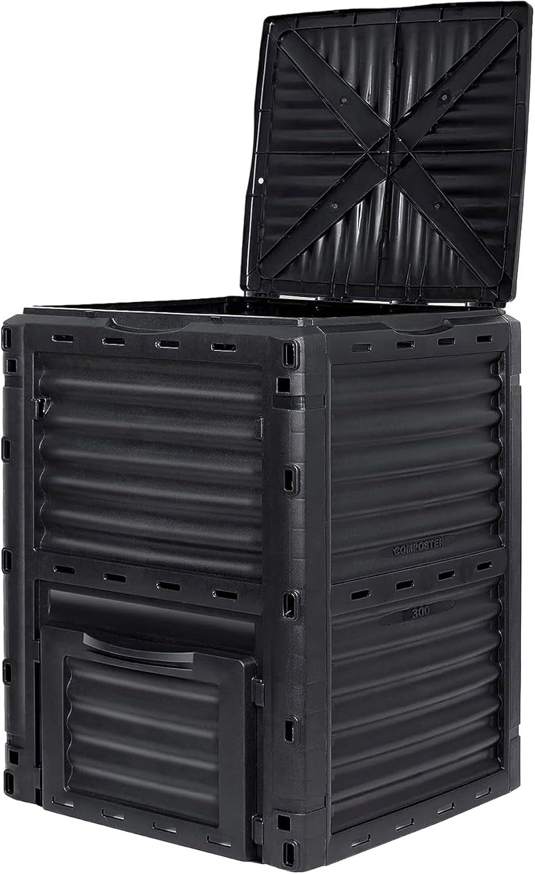Large Outdoor Compost Bin,80 Gallon (300 L) Composter Bins with Snap-on ...