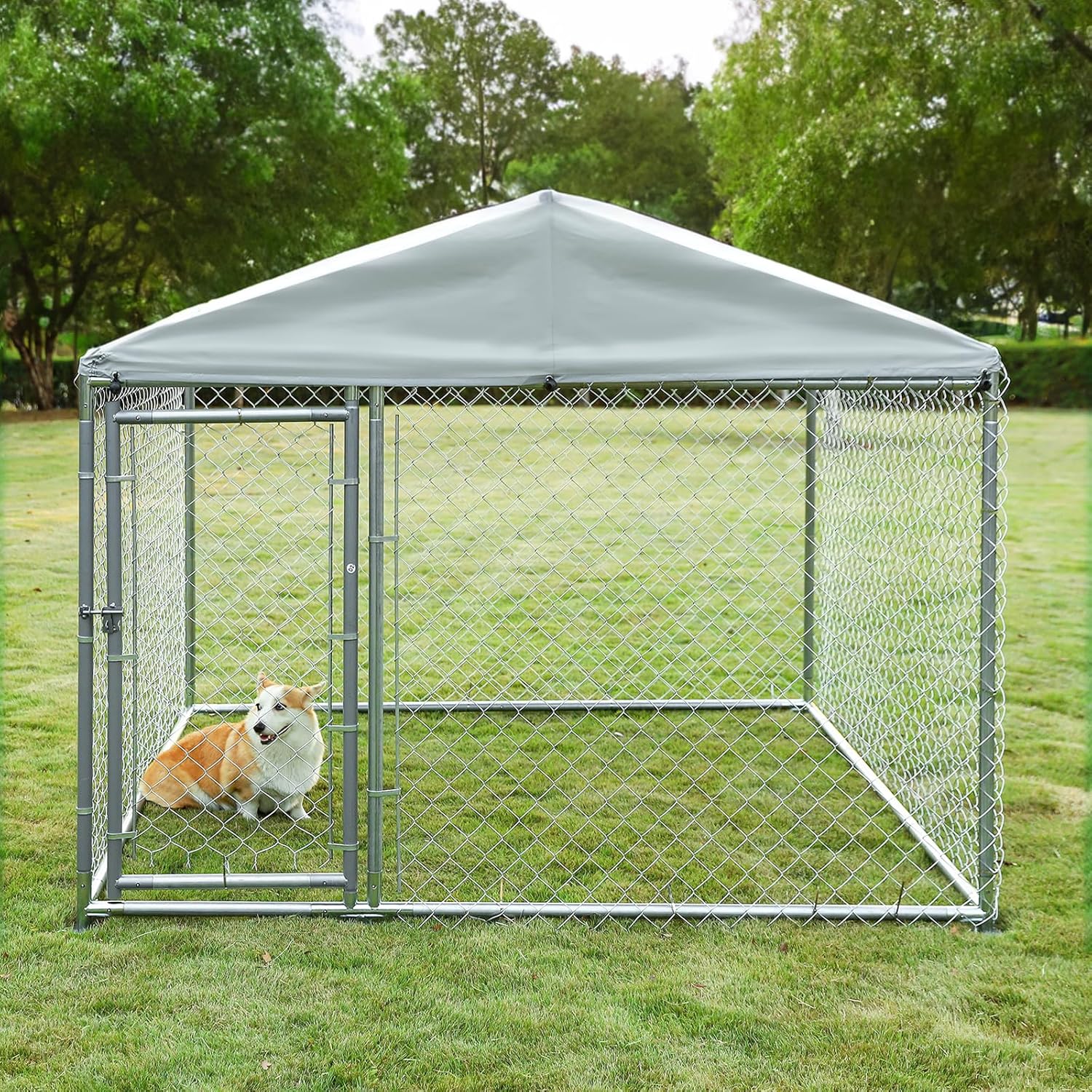 Large Outdoor Dog Kennel, Heavy Duty Dog Cage with Roof, Large Dog ...
