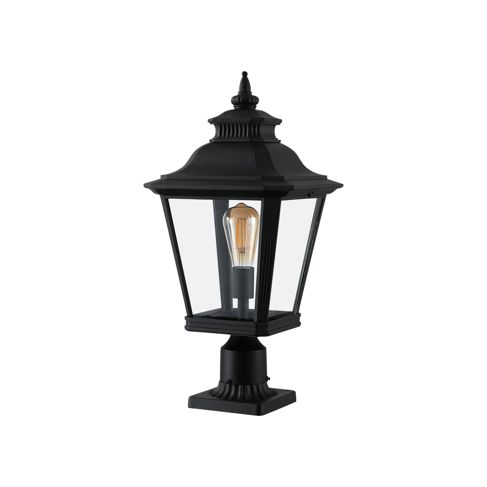 Large Outdoor Post Light Fixture 21'' Black Exterior Pillar Lantern ...