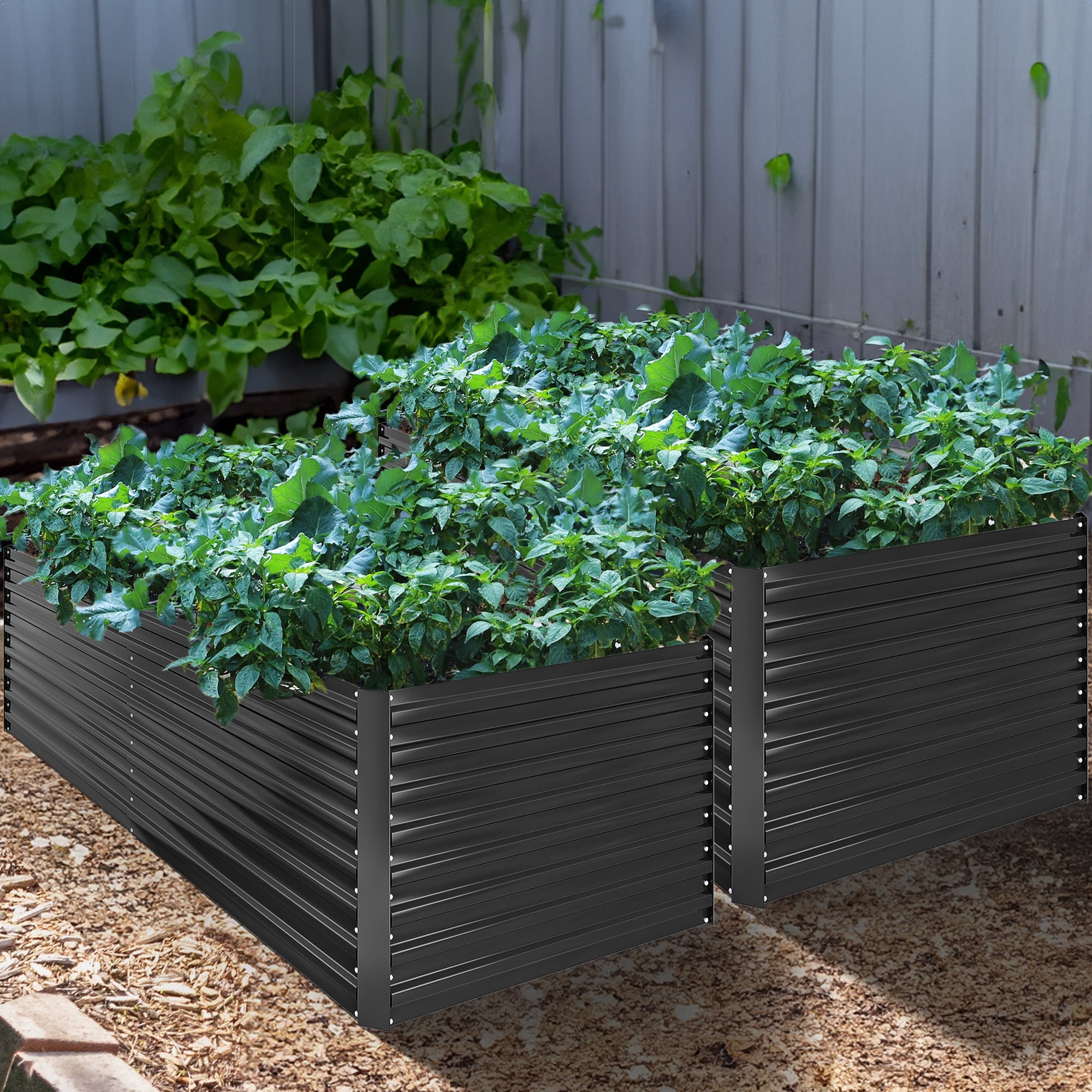 Large Outdoor Raised Garden Bed Kit, Metal Planter Box for Plants ...