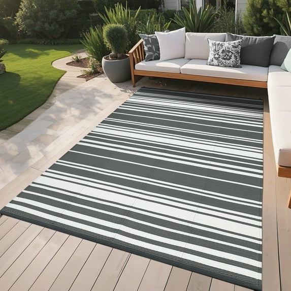 Large Outdoor Rug, PP Woven Waterproof UV Resistant Reversible Foldable ...