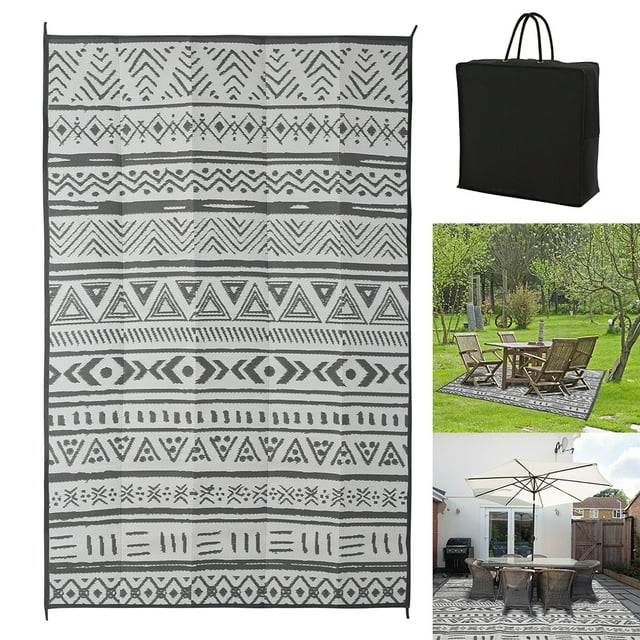 Large Outdoor Rugs Reversible Mats Waterproof Camping Rug Geometric Rv ...