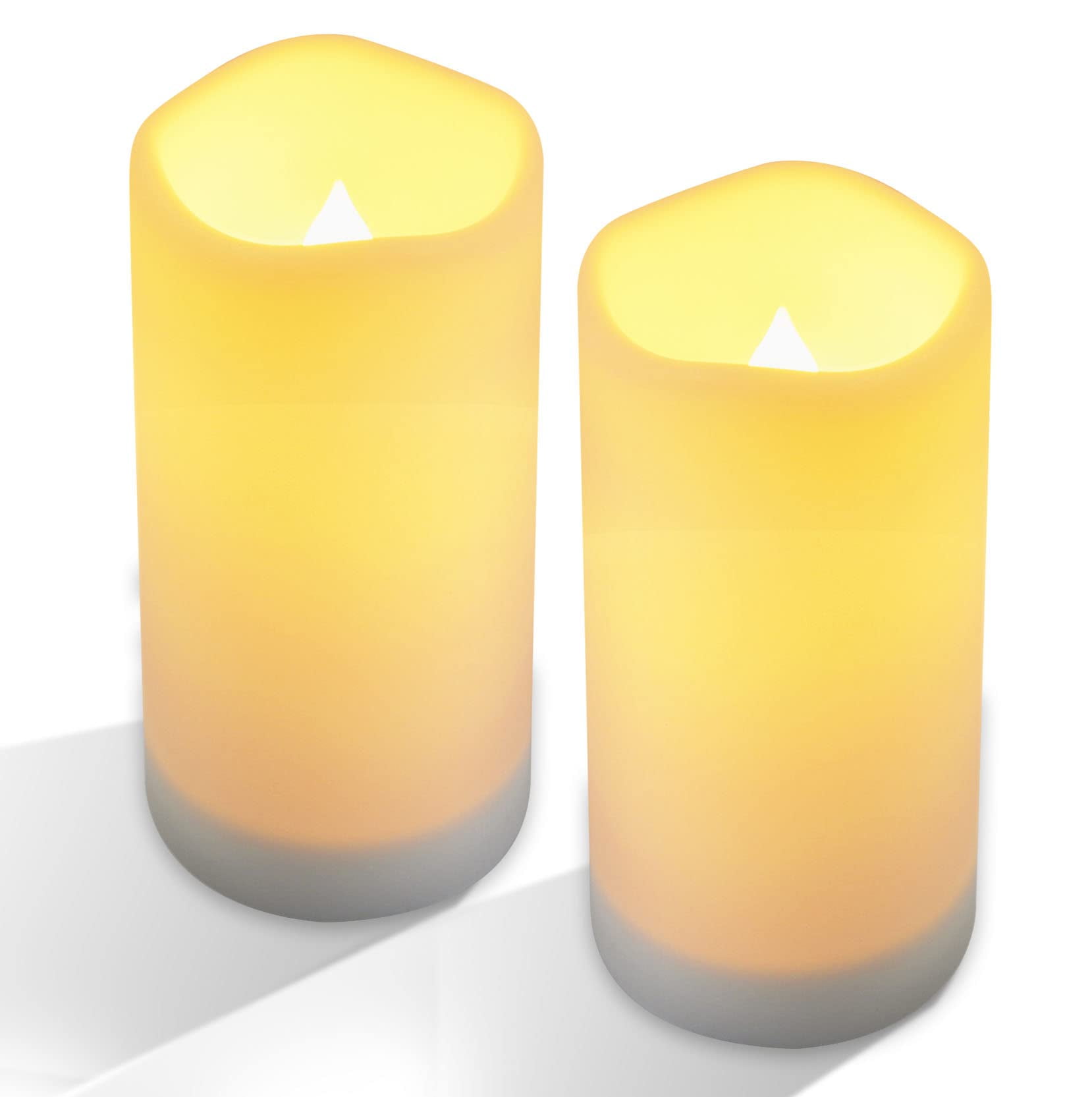 Large Outdoor Solar Powered Candles - Flameless Pillar Waterproof ...