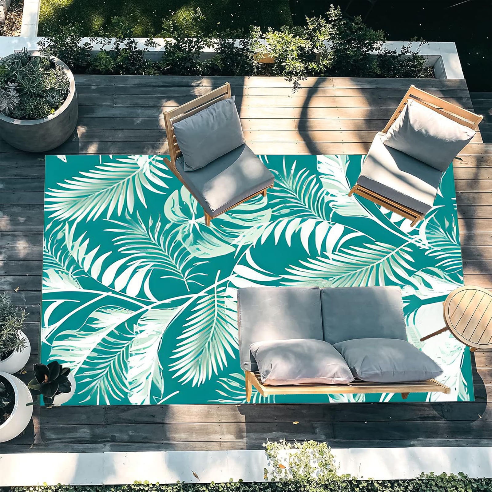 Large Outdoor Tropical Rainforest Rugs Are Stain And Wear Resistants ...
