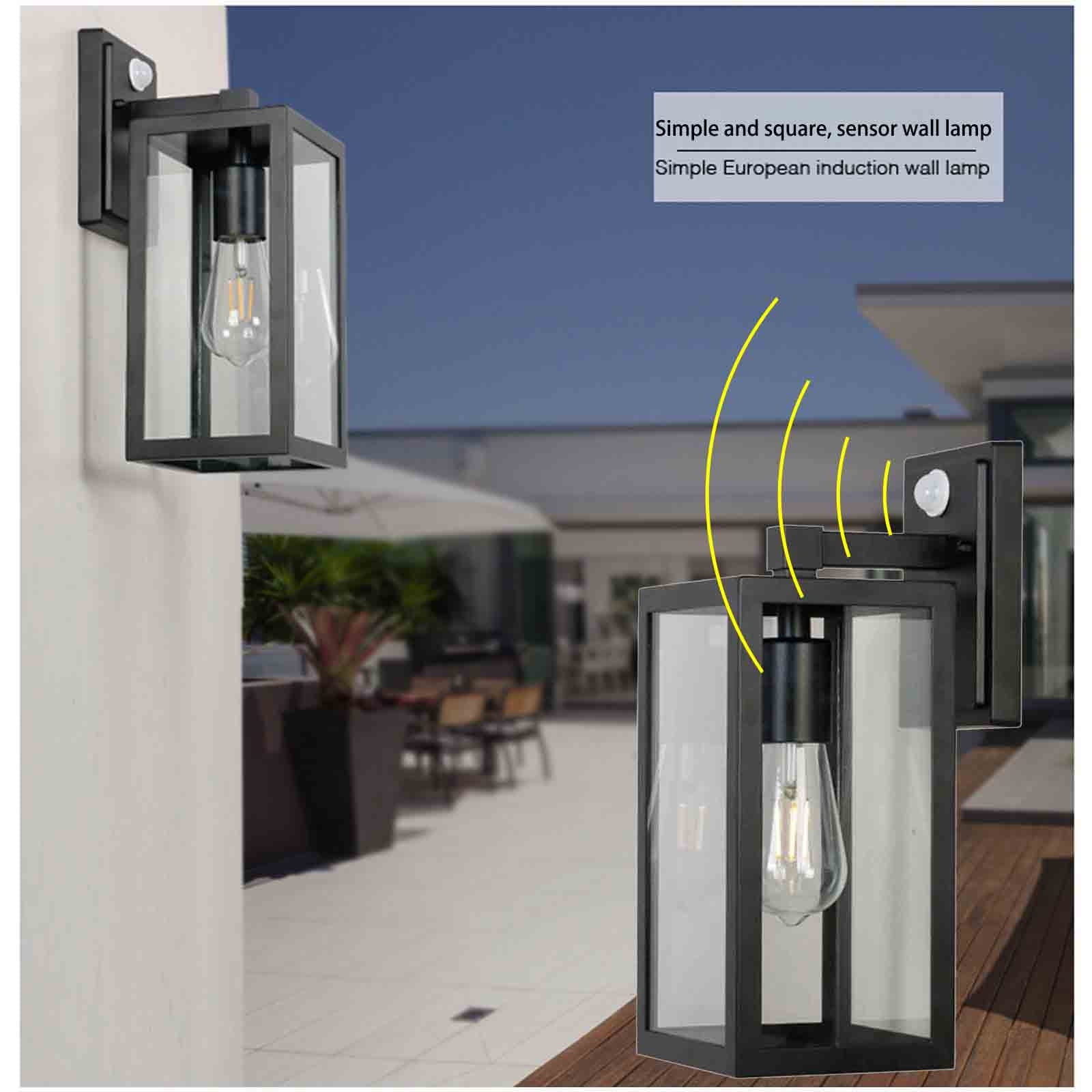 Large Outdoor Wall Light, 22 Inch Glass Shade, Porch Mount Light ...