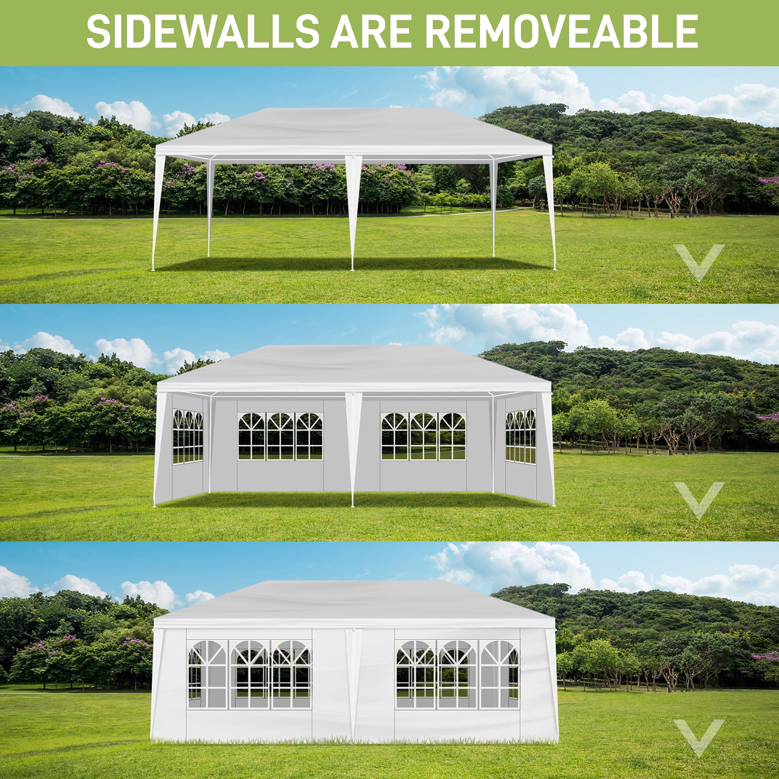Large Outdoor White Awning, 10'x20' Outdoor Party Tent Wedding Tent ...
